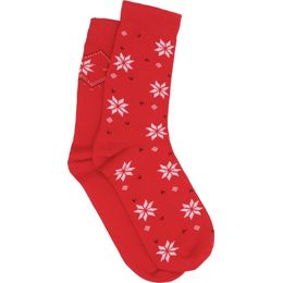 w&auml;schepur Damen Socken im Weihnachtsdessin rot, Gr&ouml;&szlig;e 35-38