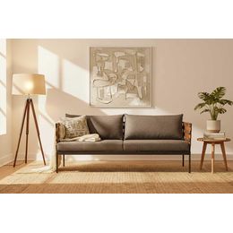 Riess Ambiente In- und Outdoor Lounge-Sofa UNIQUE 185cm schwarz braun grau Aluminium 2-Sitzer inkl. Kissen Riess-Ambiente Industrie & Loft Modern Skandinavisch