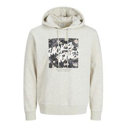Jack & Jones Jack & Jones Sweatshirt 'JJHAWAII' Herren Gr&ouml;&szlig;e XL grau / orange / schwarz / wei&szlig;meliert