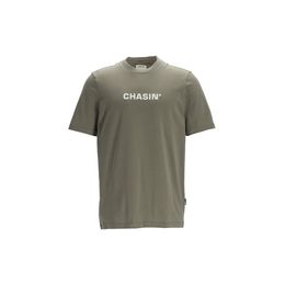 CHASIN' CHASIN' T-Shirt 'Davie' Herren Gr&ouml;&szlig;e XL dunkelgr&uuml;n / offwhite