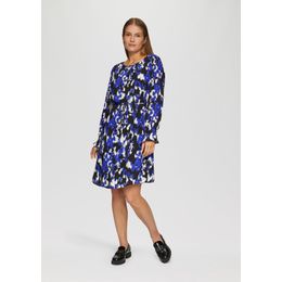 s.Oliver BLACK LABEL Kleid Damen Gr&ouml;&szlig;e 46 blau / schwarz / wei&szlig; Winterkleid