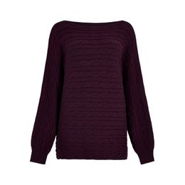Apricot Cable Stripe Batwing Aran Jumper ' ' Damen Gr&ouml;&szlig;e M lila
