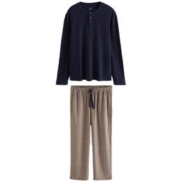 next Pyjama Herren Gr&ouml;&szlig;e M sand / navy / royalblau