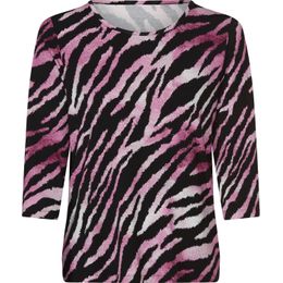 CR&Eacute;ATION L Damen Print-Shirt im Animal-Dessin schwarz-burgund-bedruckt Gr&ouml;&szlig;e 40