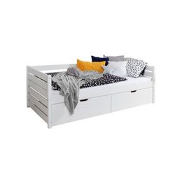 Ticaa Sofabett Naomi inkl. 2x Schubk&auml;sten, 100x200, Wei&szlig; in Wei&szlig; | Gr.: onesize