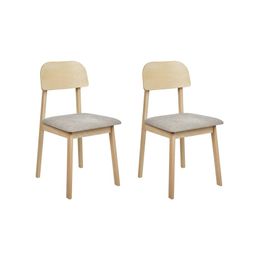 Beliani 2er-Set Esszimmerstuhl SCANDIA in Braun/Beige/Grau | Gr.: onesize