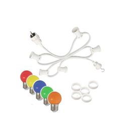 SATISFIRE Garten Party Lichterkette Illu 10 bunte LED Kugellampen 10m weiß | Gr.: onesize