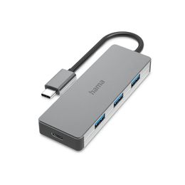 Hama 4 Ports, USB 45691 Gen2, 10 Gbit/s, Alu in Grau | Gr.: onesize