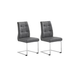 ByLiving 2er-Set: Esszimmerstuhl Marlen-XXL in Anthrazit - 47 (B) x 62 (L) x 95,9 (H) cm | Gr.: onesize