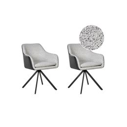 Beliani 2er-Set Esszimmerstuhl LITHIA in Schwarz/Weiß | Gr.: onesize