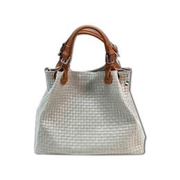 Florence Handtasche, Umh&auml;ngetasche Leder grau, braun ca. 31cm | Gr.: onesize