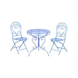 Beliani 3-tlg Bistro Set ALBINIA in Blau | Gr.: onesize