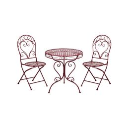 Beliani 3-tlg Bistro Set ALBINIA in Rot | Gr.: onesize