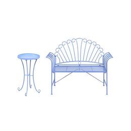 Beliani 2-tlg Bistro Set CAVINIA in Blau | Gr.: onesize