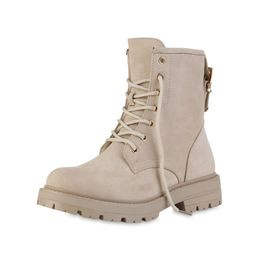 VAN HILL Schn&uuml;rstiefeletten Madison in Beige | Gr.: 38