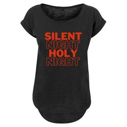 F4NT4STIC Long Cut T-Shirt Silent Night Holy Night Weihnachten in schwarz | Gr.: XS