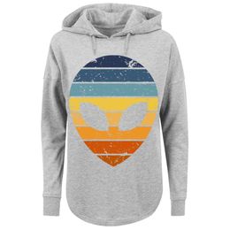 F4NT4STIC Oversized Hoodie Alien Sonnenuntergang Retro in grau | Gr.: XS