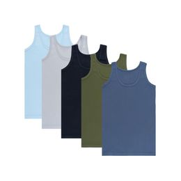 LOREZA 5er Set Unterhemden - Feinripp - Bunt | Gr.: 116/122