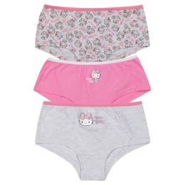 3er Pack Hello Kitty Panty Unterhose Slip Unterwäsche in grau/rosa | Gr.: 122/128