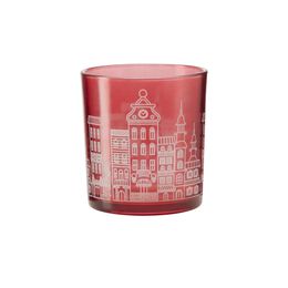 HOME STORY Teelichtglas rot Glas Maße (cm): H: 8 Ø: 7.3 » Höffner