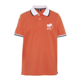 POLO SYLT Poloshirt in Orange/ Wei&szlig; | Gr.: 158/164