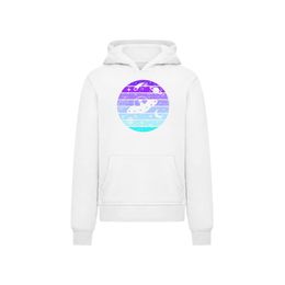 F4NT4STIC Hoodie Retro Alien Weltraum Sonnenuntergang in weiß | Gr.: 146/152
