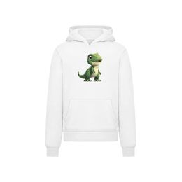 F4NT4STIC Hoodie Süßer grüner Dino in weiß | Gr.: 122/128