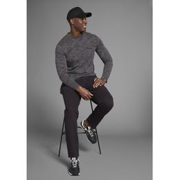 Bruno Banani Langarmshirt in schwarz melange | Gr.: XXL
