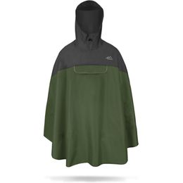 Normani Outdoor Sports Regenponcho Cherrapunji in Schwarz/Oliv | Gr.: L/XL