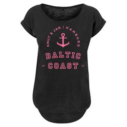 F4NT4STIC Long Cut T-Shirt PLUS SIZE Baltic Coast in schwarz | Gr.: L