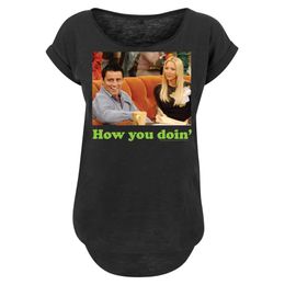 F4NT4STIC Long Cut T-Shirt 'FRIENDS TV Serie How You Doin' in schwarz | Gr.: XS