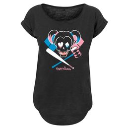 F4NT4STIC Long Cut T-Shirt Suicide Squad Harley Quinn Skull Emblem in schwarz | Gr.: XXL
