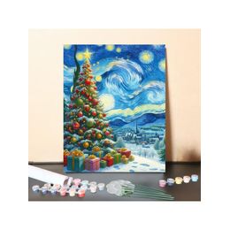ARTNANAS DIY Malen nach Zahlen Set-"Sternennachtfest" | Gr.: 40x50cm mit Keilrahmen nicht ges