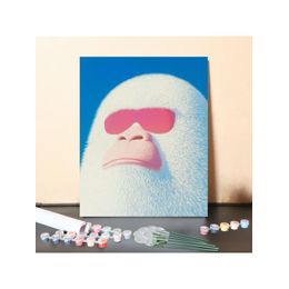 ARTNANAS DIY Malen nach Zahlen Set-"Schneegorilla" | Gr.: 30x40 mit Rahmen