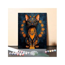 ARTNANAS DIY Malen nach Zahlen Set-"Musterkatze" | Gr.: 30x40 ohne Rahmen