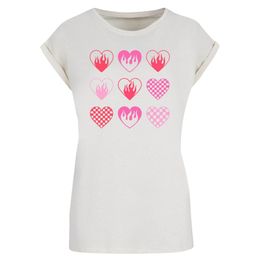 F4NT4STIC T-Shirt Internationaler Frauentag: Herzen in Flammen in Whitesand | Gr.: XL