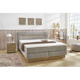 Jockenhöfer Boxspringbett JOCKENHÖFER GRUPPE "Nika erhältlich in der Größe 180x200cm", grau (grau 444, 19), B:197cm L:219cm, Bezug Bett: Microfaser (100% Polyester);Topper und Matratzenspiegel: 100% Polyester, Komplettbetten, Boxspringbett, mit Bettkasten, 7-Zonen-Matratze, Topper, mehrere Härtegrade wählbar, Topseller