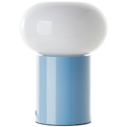 Brilliant Tischleuchte "Daeny", blau (blau, weiß), 1, Ø 20cm H: 27cm, 1 Stk., Leuchten, mit weißem Glas, 27 x 20 cm, E27, Metall