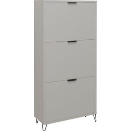 Mäusbacher Schuhschrank MÄUSBACHER "Bonnie TOPSELLER", grau (kreidegrau matt), B:61cm H:139cm T:25cm, Holzwerkstoff, Schränke, Schuhschrank mit Drahtgestell