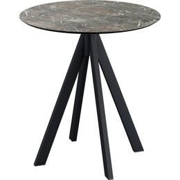 Klapptisch Essentials "Infinity", schwarz (schwarz, galaxy marble, schwarz), B:70cm H:73,2cm T:70cm, Stahl/HPL Tischplatte, Tische, in verschiedenen Ausführungen