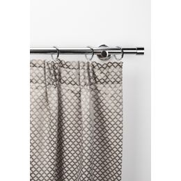Gardinenstange Garesa "EASY", grau (chromfarben), L:370cm Ø:20mm, Aluminium, Gardinenstangen, Vorhanggarnitur, verlängerbar, Wandmont., Endkappe, Alu, mit Ringe