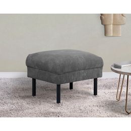 Hocker Home Affaire "Lillibeth Polsterhocker, Sitzhocker, Maße B/T/H: 64/50/48 cm", grau, B:64cm H:48cm T:50cm, 100% Polyester, Hocker, Fußhocker, passend zur Serie "Lillibeth", auch in Cord und Samtoptik