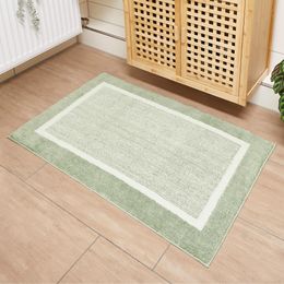 Badematte ANDIAMO "Maui", grün (salbei), H:15mm, Polyester, Badematten, gestreift, mit Bordüre, auch als 2er Set erhältlich