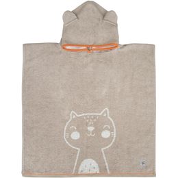 Badeponcho Dyckhoff "Katze", beige (greige), L:60cm, Frottier, Hausmäntel