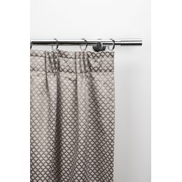 Gardinenstange Garesa "EASY", grau (chromfarben), B:64cm L:190cm Ø:20mm, Aluminium, Gardinenstangen, Vorhanggarnitur, verlängerbar, Endk. M. Streifen, Alu, mit Ringe
