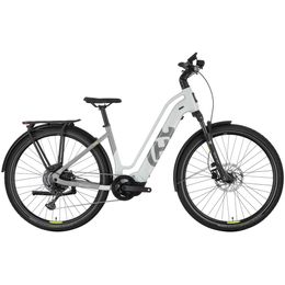 E-Bike HUSQVARNA E-BICYCLES "E-Trekkingbike Grand Pather 4" Gr. 45, grau (grau, dunkelgrau matt, schwarz), Elektrofahrräder, 45cm, 28 Zoll (71,12cm), Pedelec, Elektrofahrrad für Herren