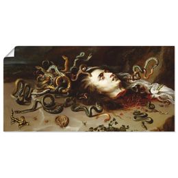 Wandbild Artland "Das Haupt der Medusa", grau (farbe bild(er): grau), B:60cm H:30cm T:0,1cm, Papier, Bilder, als Leinwandbild, Poster in verschied. Größen