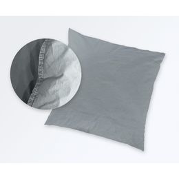 Kissenbezüge Primera "Kissenbezüge »Stone Washed«, Primera (2 Stück)", grau (grau, grün), B:80cm L:80cm, Renforcé, Obermaterial: 100% Baumwolle, Kissenbezüge, mit Stone-Washed Optik