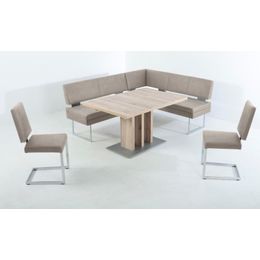 K+w Komfort & Wohnen Essgruppe K+W KOMFORT & WOHNEN, grau (lightgrau 85,), B:199cm H:89cm T:158cm, Sitzmöbel-Sets, langer Schenkel links oder rechts, 2 Freischwinger, 1 Funktionstisch