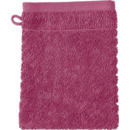 Waschhandschuh Ross "Smart", lila (beere), B:16cm L:21cm, Frottier, Handtücher, Uni-Rippe mit Velourslabel